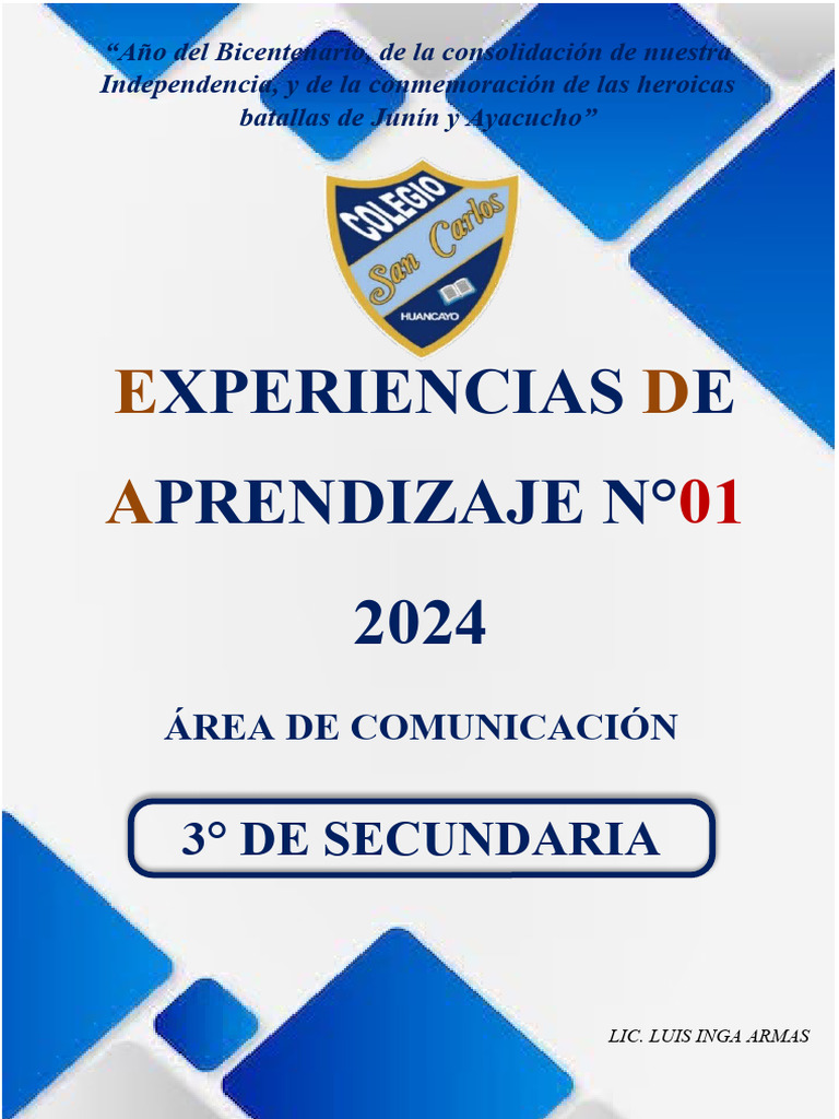 Modelo Del Eda 2024 Sec | PDF | Perú | Aprendizaje