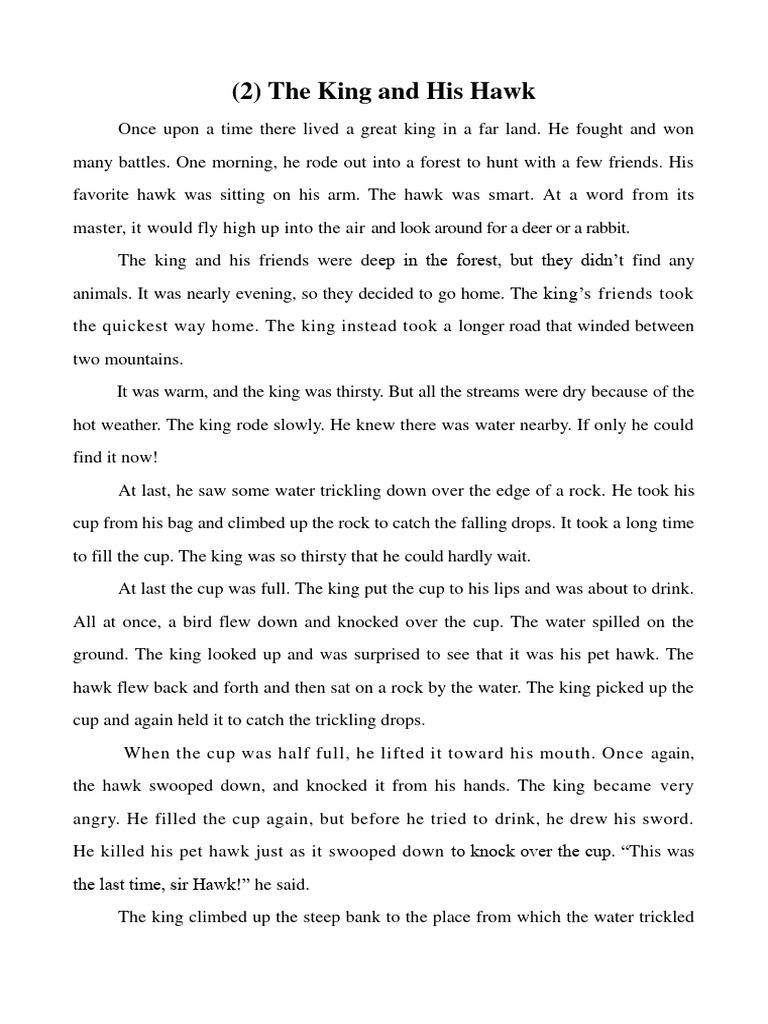 The King and His Hawk: A Cautionary Tale | PDF