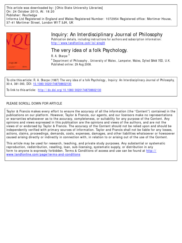 3 - Sharpe1987 | PDF | Mind | Theory