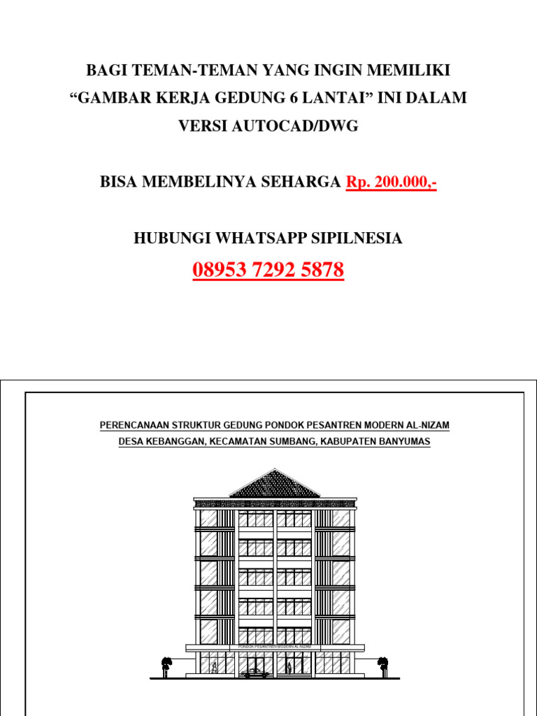 Gambar Kerja Gedung 6 Lantai | PDF