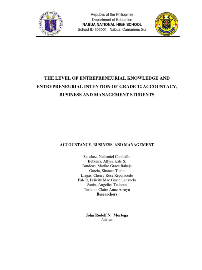 Sample Research Proposal Checked | PDF | Entrepreneurship | Survey Methodology