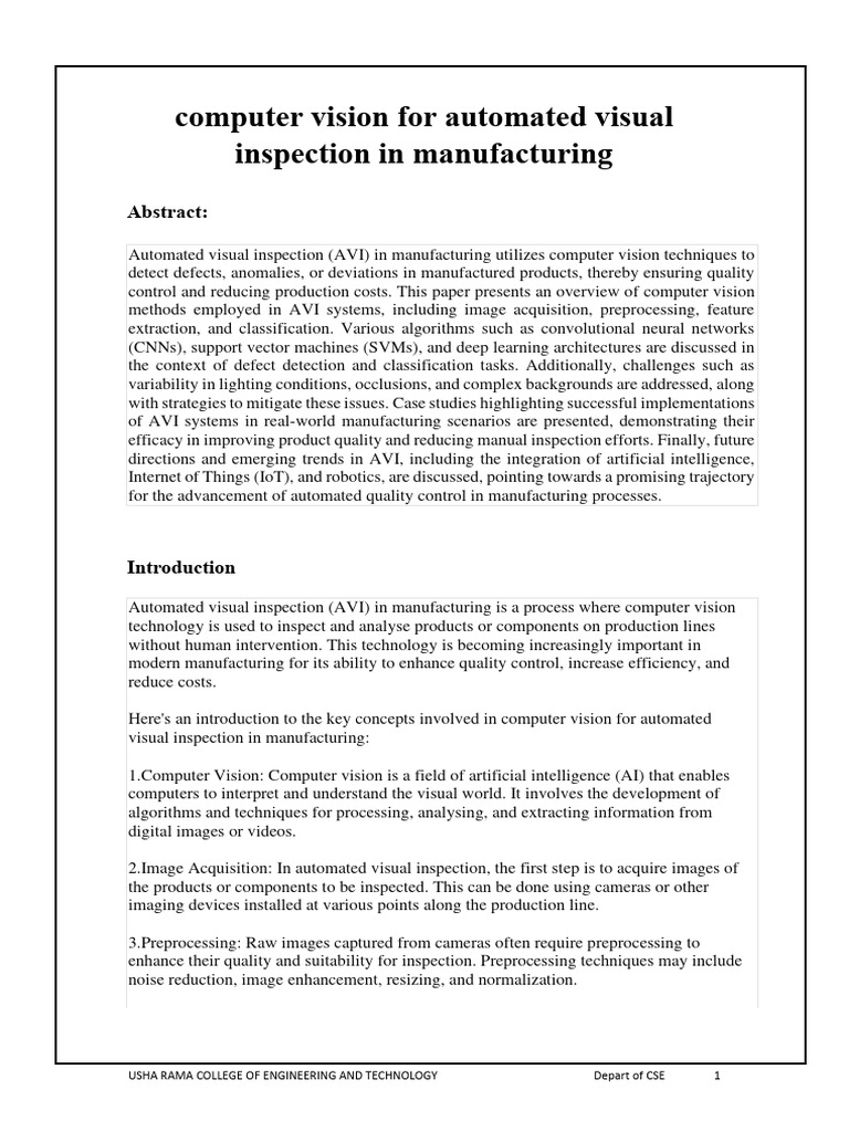 Computer Vision Removed | Download Free PDF | Computer Vision | Automation