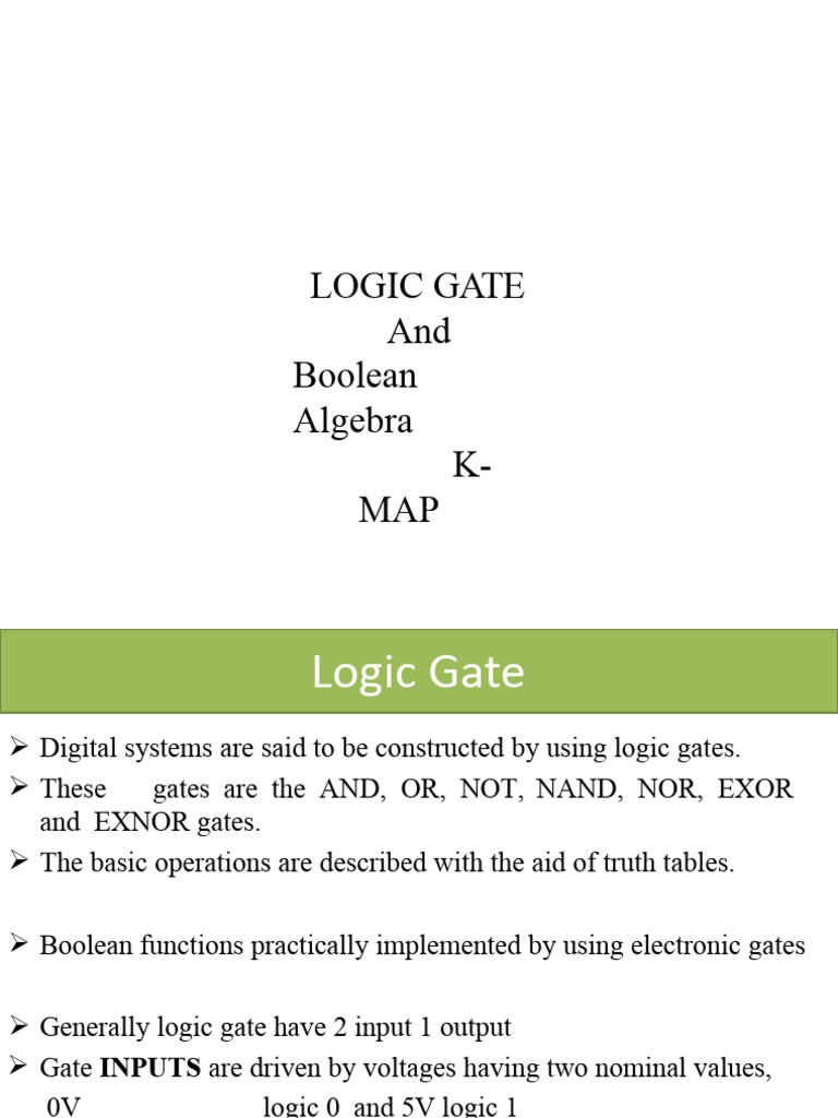 Logic Gates and Boolean Algebra Guide | PDF | Logic Gate | Boolean Algebra