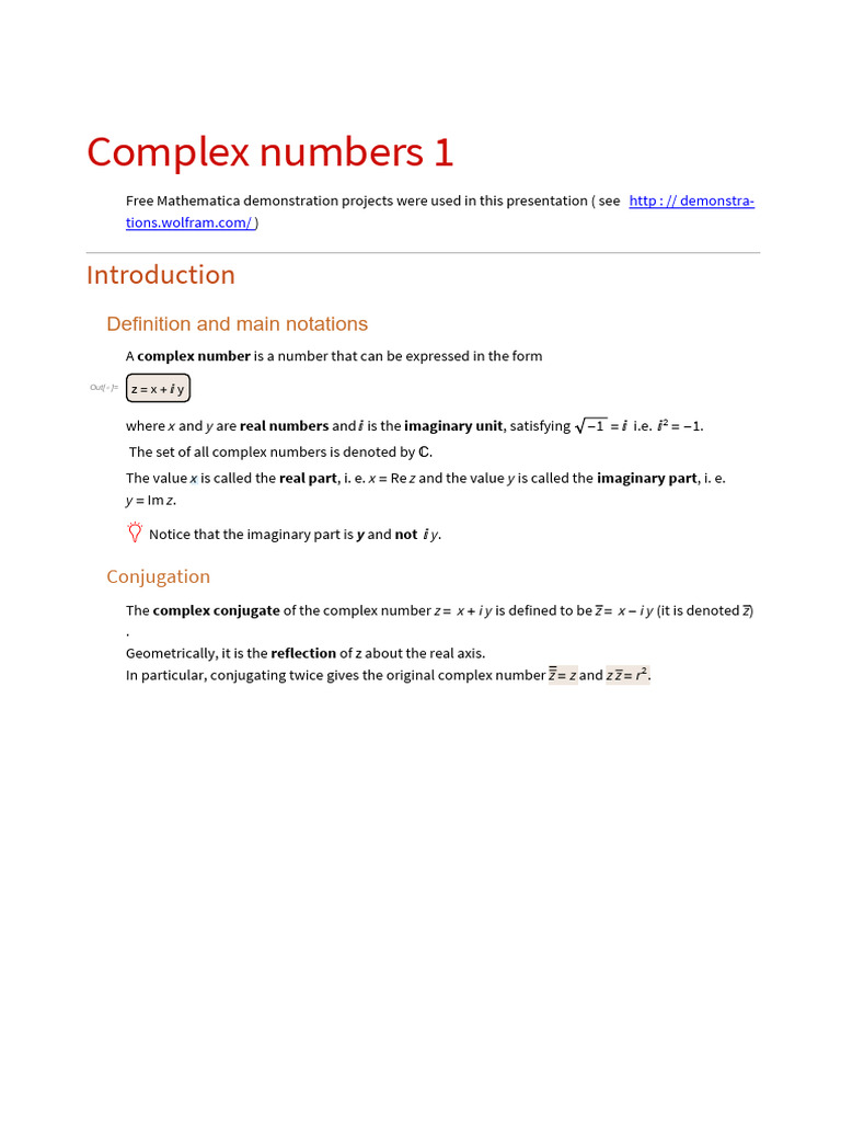 Complex Numbers 1 | PDF | Complex Number | Numbers