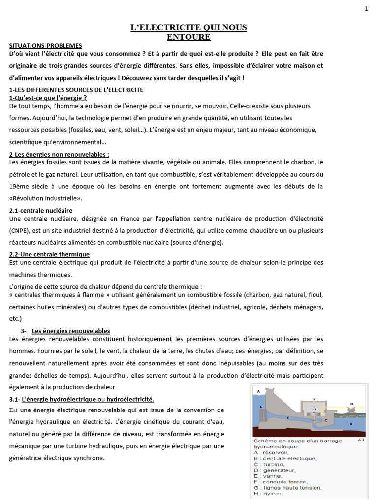 L Electricite Qui Nous Entoure Cours 1 | PDF