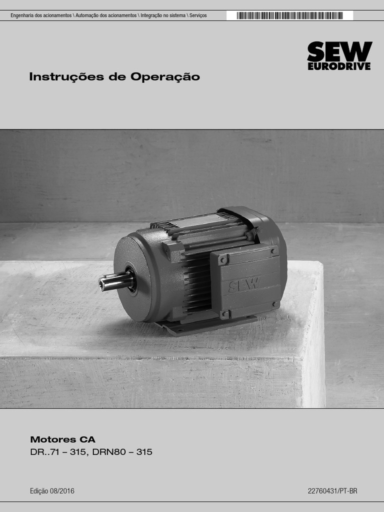 Instruções de Operação Motor SEW | PDF | Motores | Eletricidade