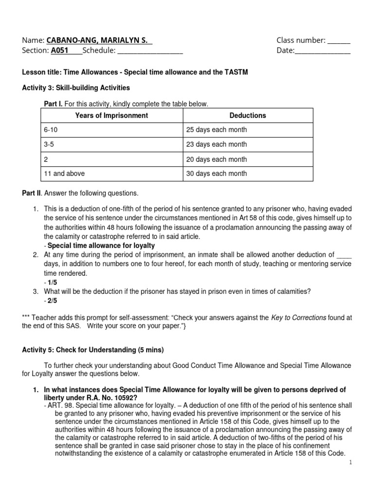 Lesson 20 Activity 1 2 and 3 | PDF | Prisoner | Crime & Violence