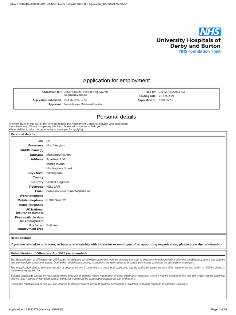 NHS Job Application Guidance | PDF | Health Care | Medicine