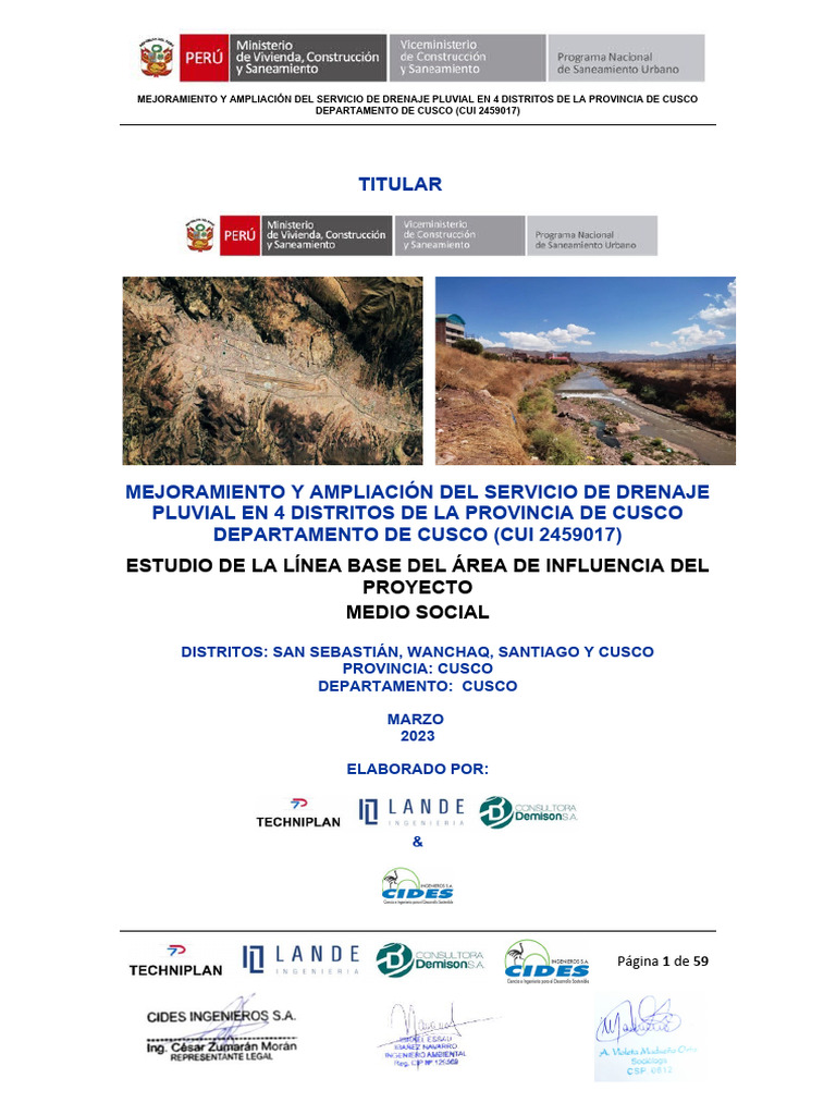 4.3. Línea Base Social DIA CUSCO | PDF | Demografía | Educación primaria