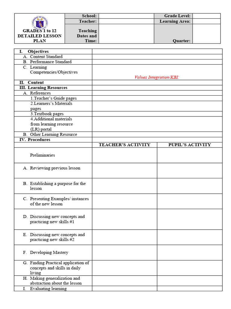 DepEd-Template | PDF | Teachers | Learning