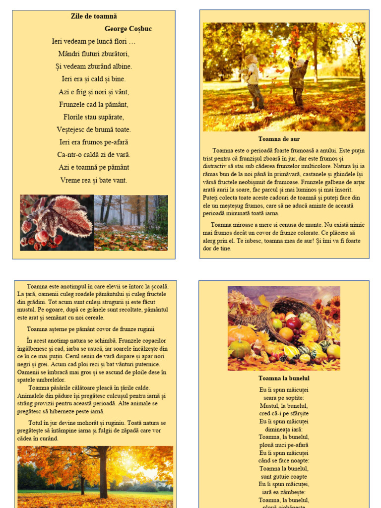 Zile de Toamnă George Coșbuc | PDF