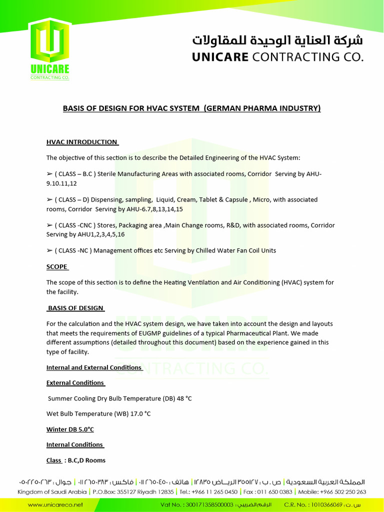 Basis Of Hvac Design German Pharma Indusrie Project Download Free Pdf