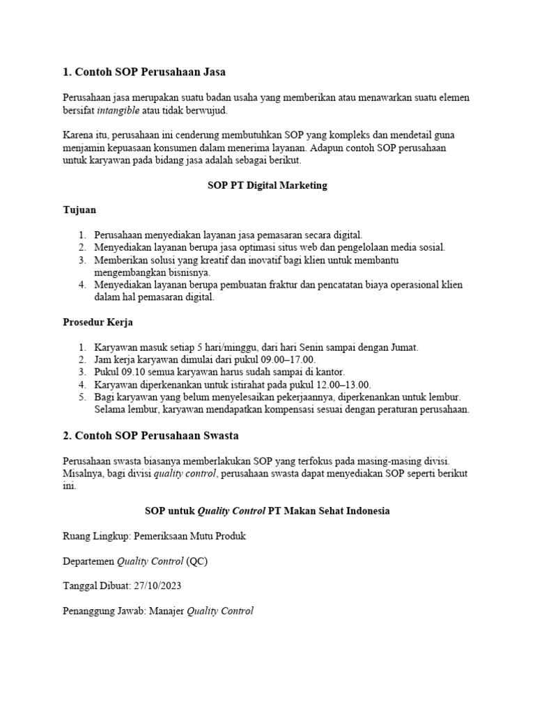 Contoh Sop | PDF
