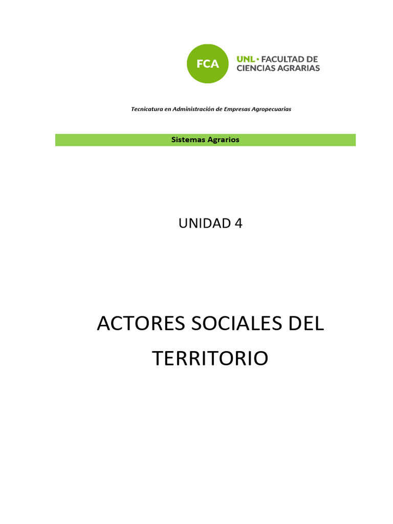 Actores Sociales Del Territorio | PDF | Economias