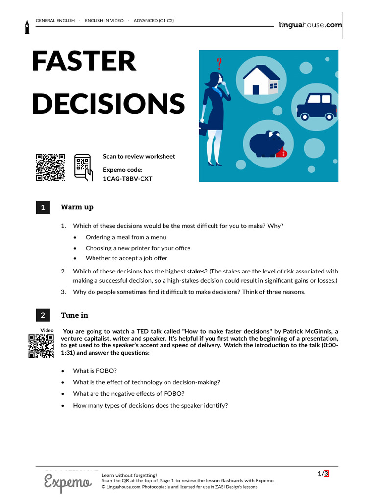Advanced English: Faster Decision-Making | PDF