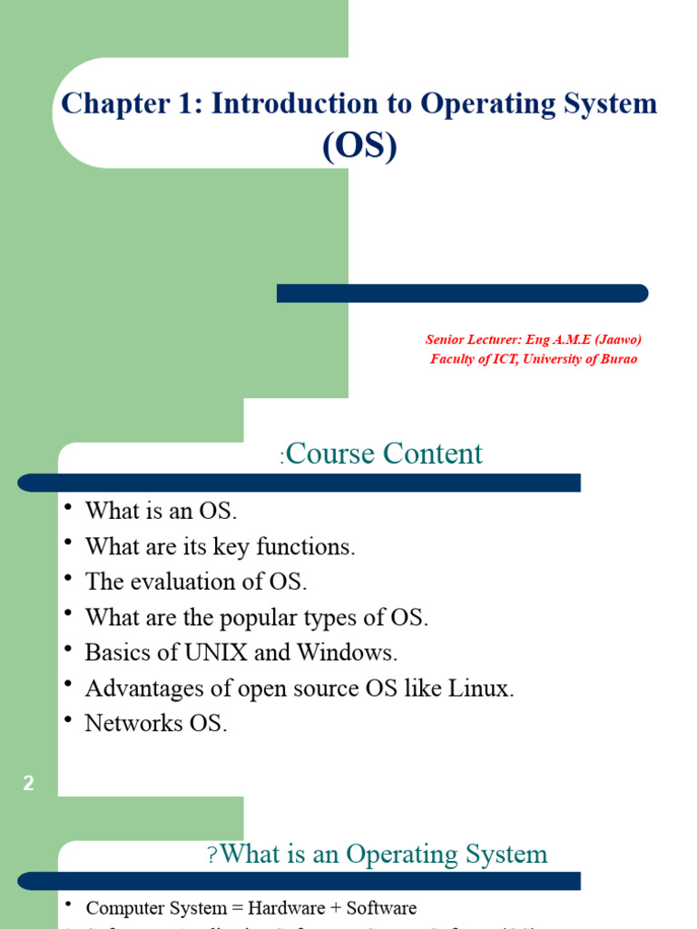 Chapter 1 Introduction To Operating System | PDF | Operating System | Bios Chapter 1 Introduction To Operating System | PDF | Operating System | Bios
