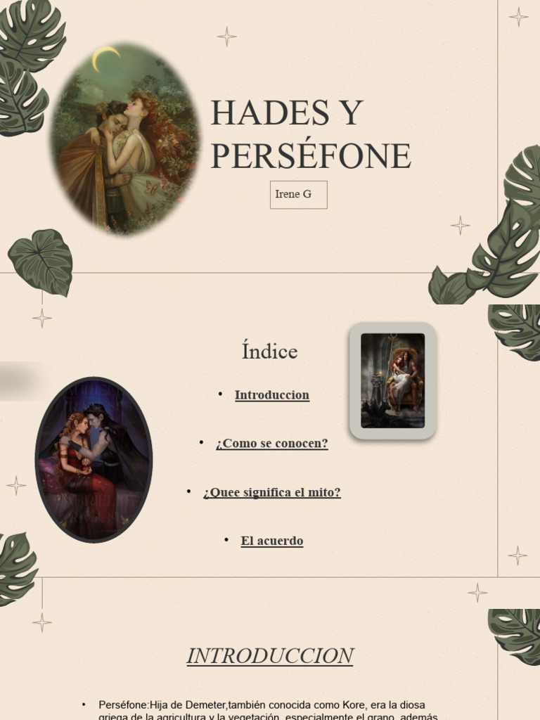 Mito de Hades y Perséfone: Significado | PDF | Perséfone | infierno