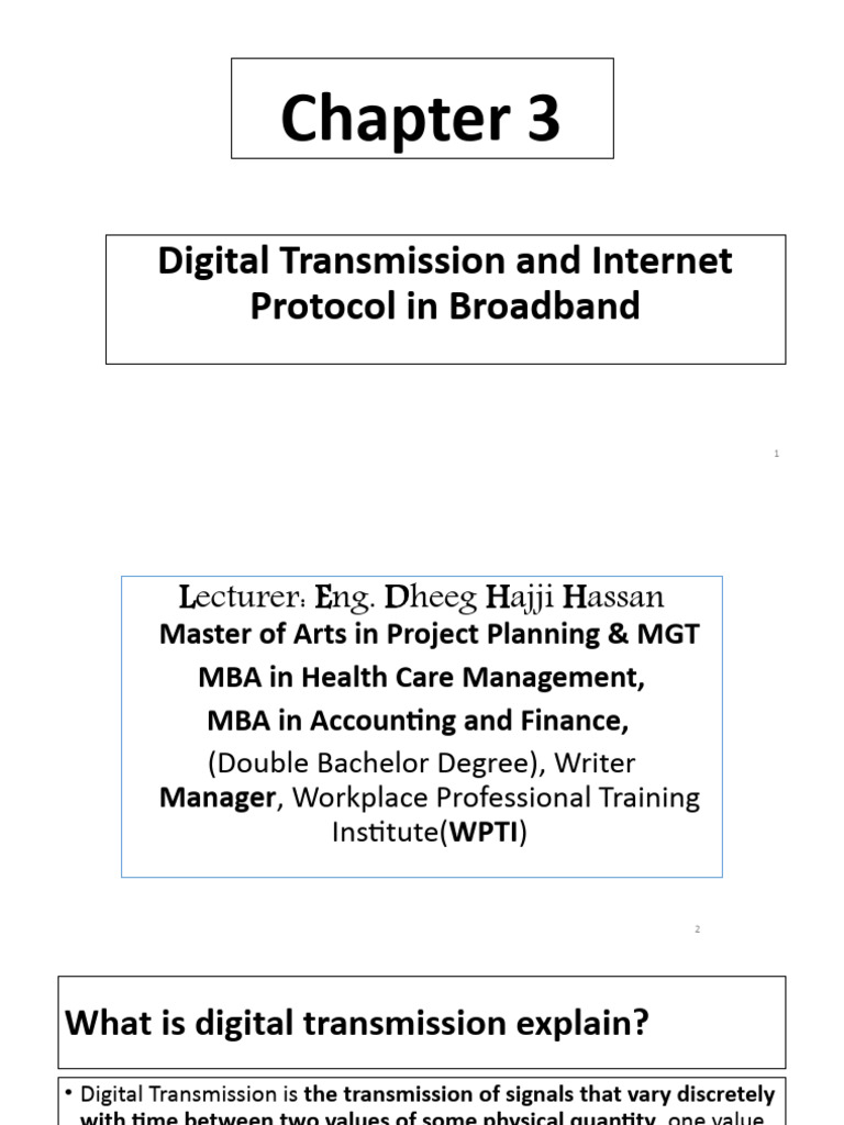 Chapter 3 Digital Transmission and Internet Protocol | PDF | Internet Protocols | Internet ...