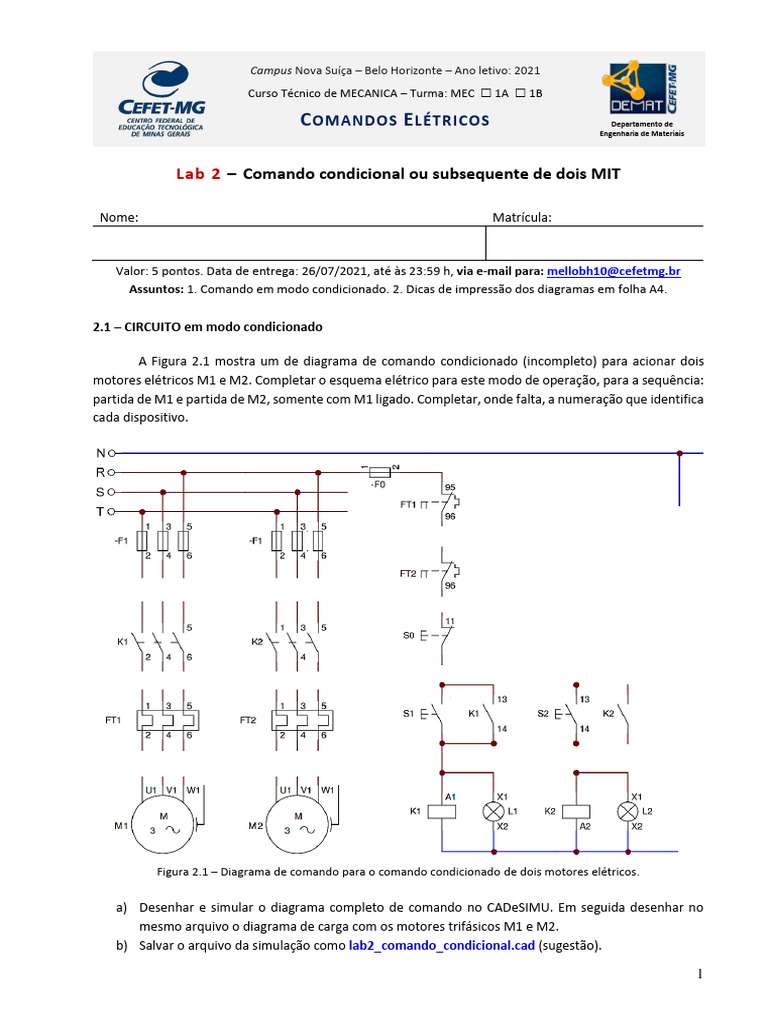Lab 2 - CE - MIT - Comando Condicionado | PDF | Informática