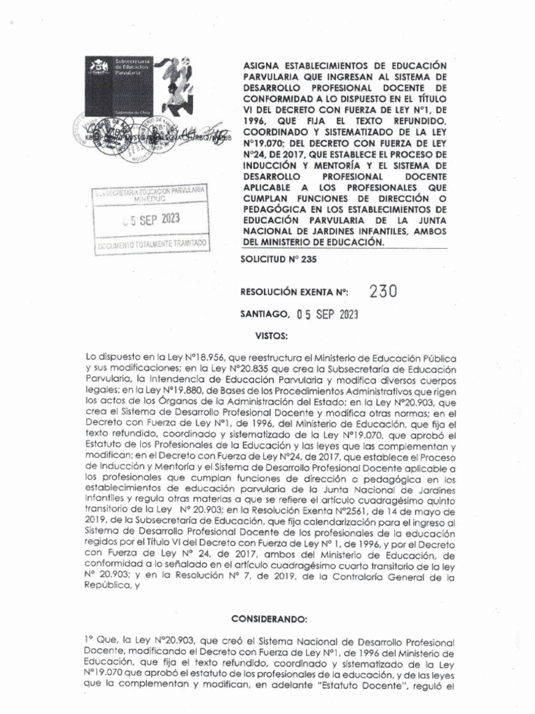 Resolucion Excenta 230 | PDF