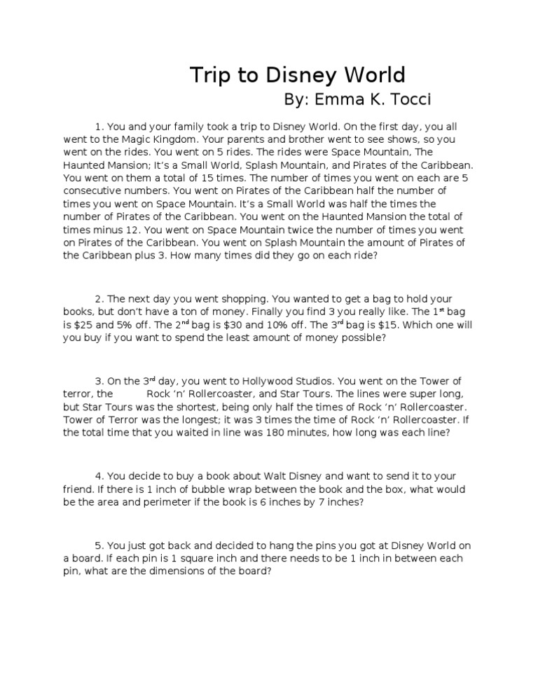 Family Trip to Disney World Adventures | PDF