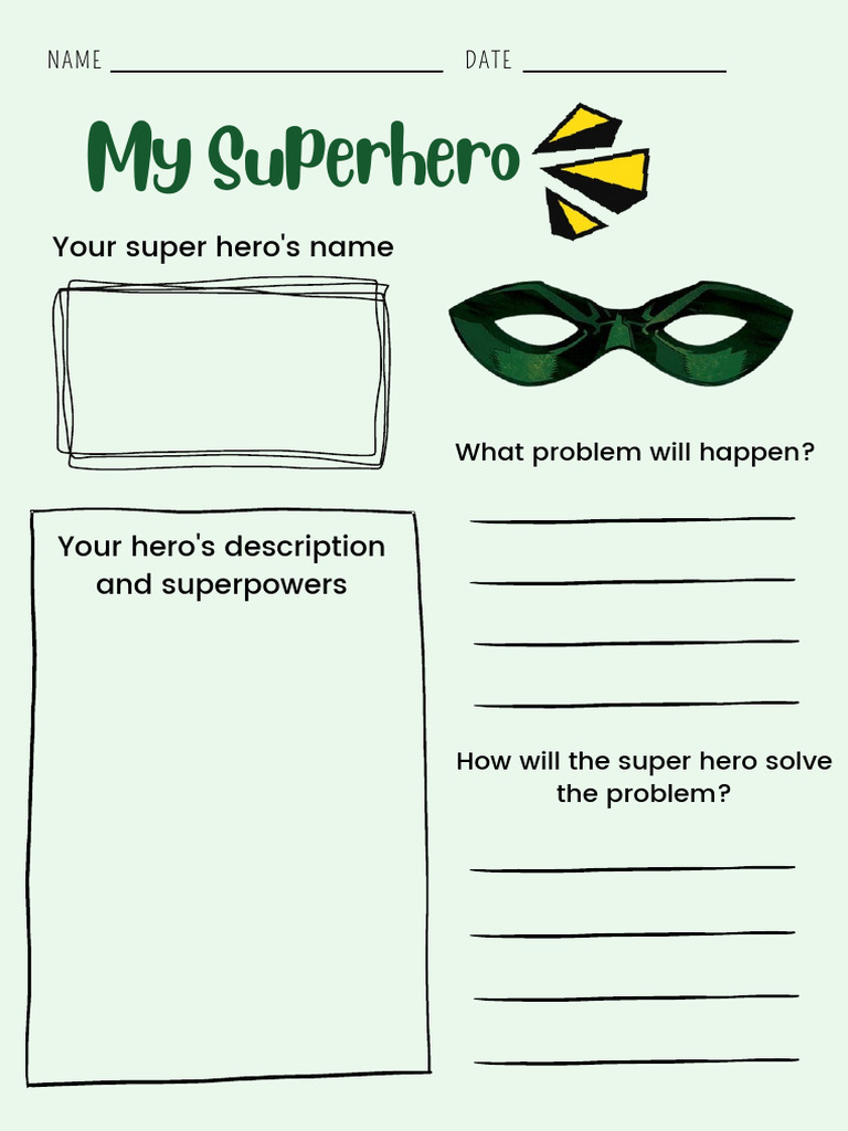 Create A Superhero Worksheet | PDF