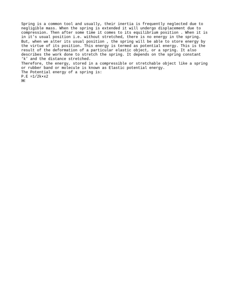 Understanding Elastic Potential Energy in Springs | PDF
