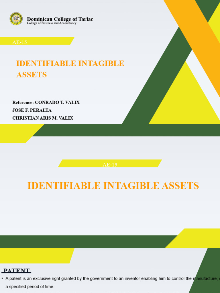 Task No. 41 Identifiable Intangibles | PDF | Franchising | Copyright