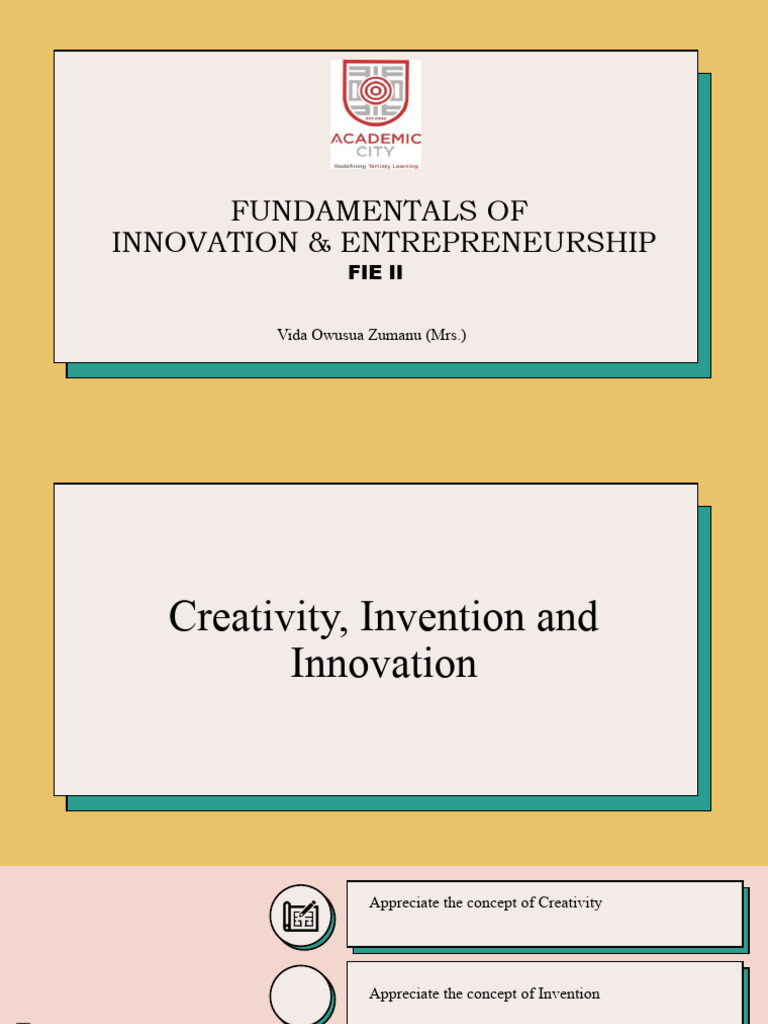 Innovation, Invention & Creativity | PDF | Innovation | Creativity