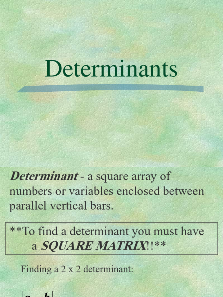 Determinant | PDF | Teaching Methods & Materials