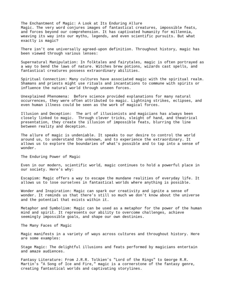 Magic | PDF | Magic (Illusion) | Fantasy