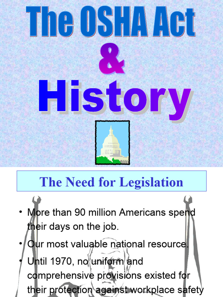 Overview of OSHA Legislation and Standards | PDF | Occupational Safety ...