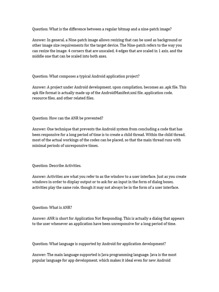 Android Development Basics Explained | PDF | Android (Operating System) | Java (Programming ...