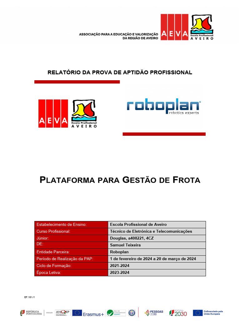 Gestão de Frota: Relatório de PAP 2024 | PDF | Model-View – Controller ...