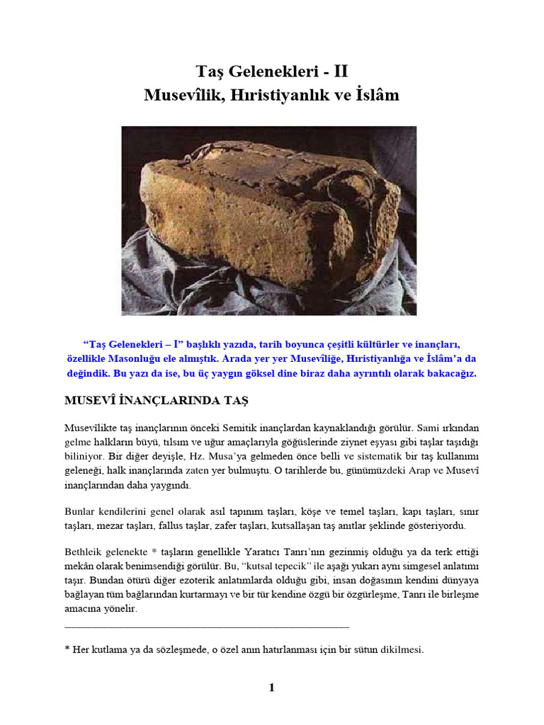 Tas Gelenekleri II Musevilik Hiristiyanl | PDF