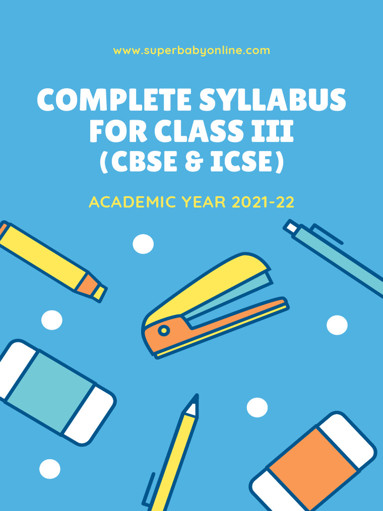 CLASS-III-SYLLABUS-2021_Superbaby | PDF | Noun | Adjective