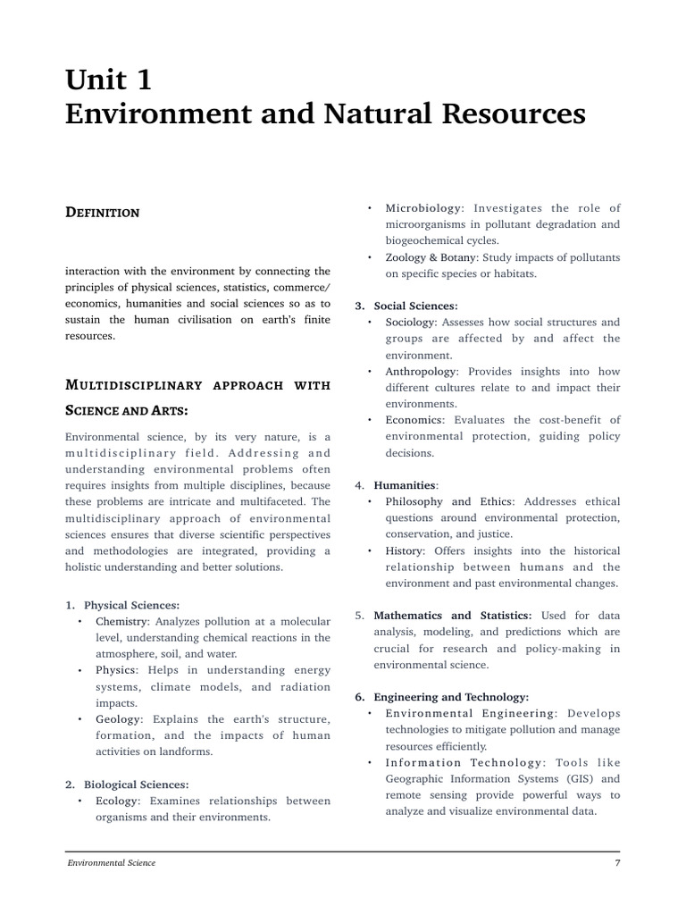 EVS Unit 1&2 | PDF | Atmosphere Of Earth | Atmosphere