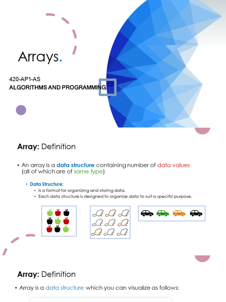 AP1 L7 Arrays OneDimension 1 | PDF | Computers | Technology & Engineering