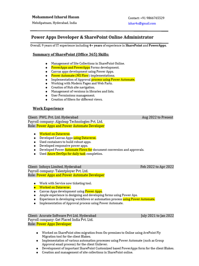 Powerapps_MohammedIzharul Hasan | PDF | Share Point | Operating System