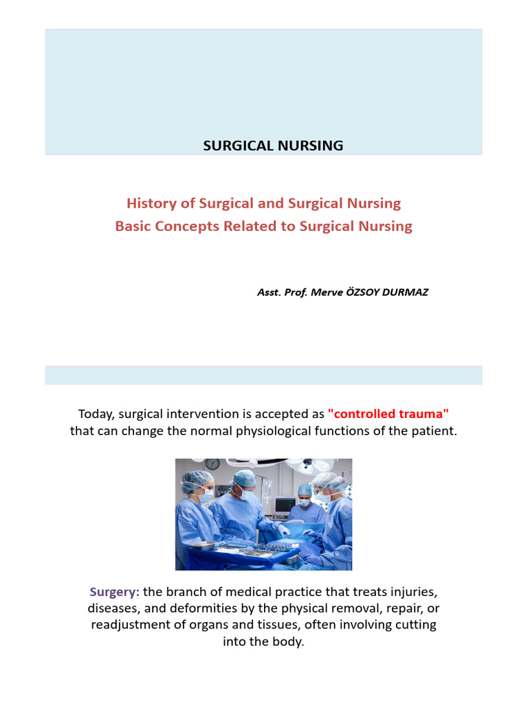 Basic Concepts of Surgical Nursing | PDF | Surgery | Nursing