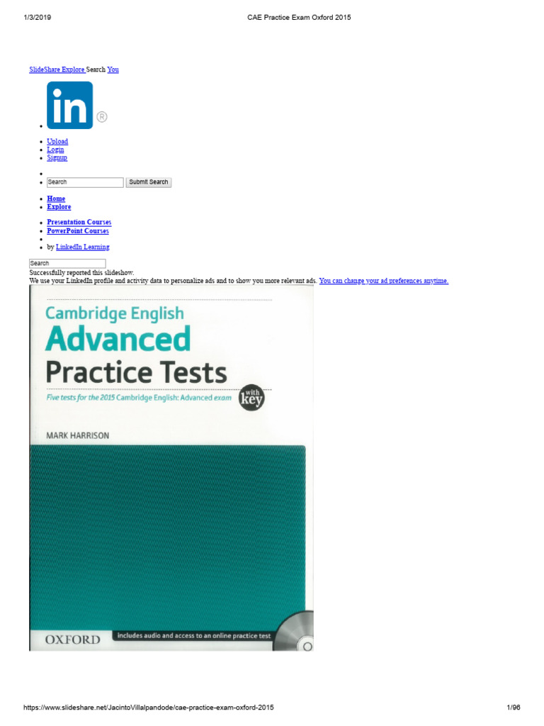 CAE Practice Exam Oxford | PDF | Websites | Internet