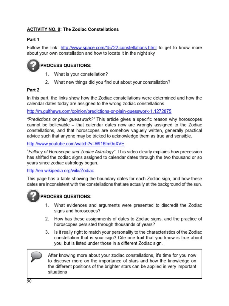 Activity 6 | Download Free PDF | Horoscope | Zodiac