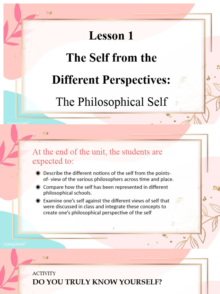 1 1 - Philosophical-Self | PDF | Id | Philosophy Of Self