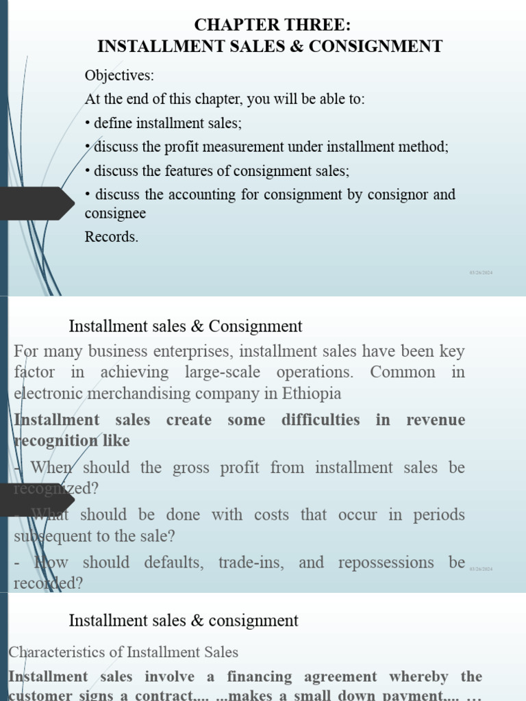 Installment Sales & Consignment | PDF | Gross Income | Debits And Credits