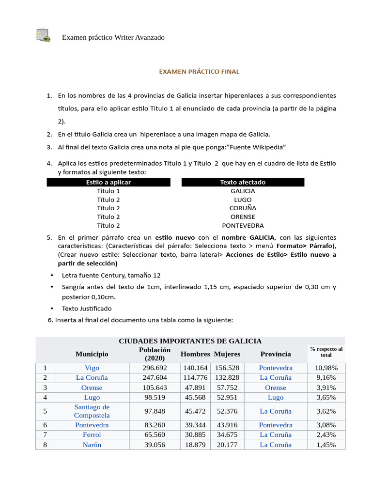 Examen Final Writer | PDF