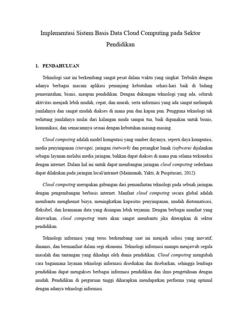 Cloud Computing di Pendidikan | PDF
