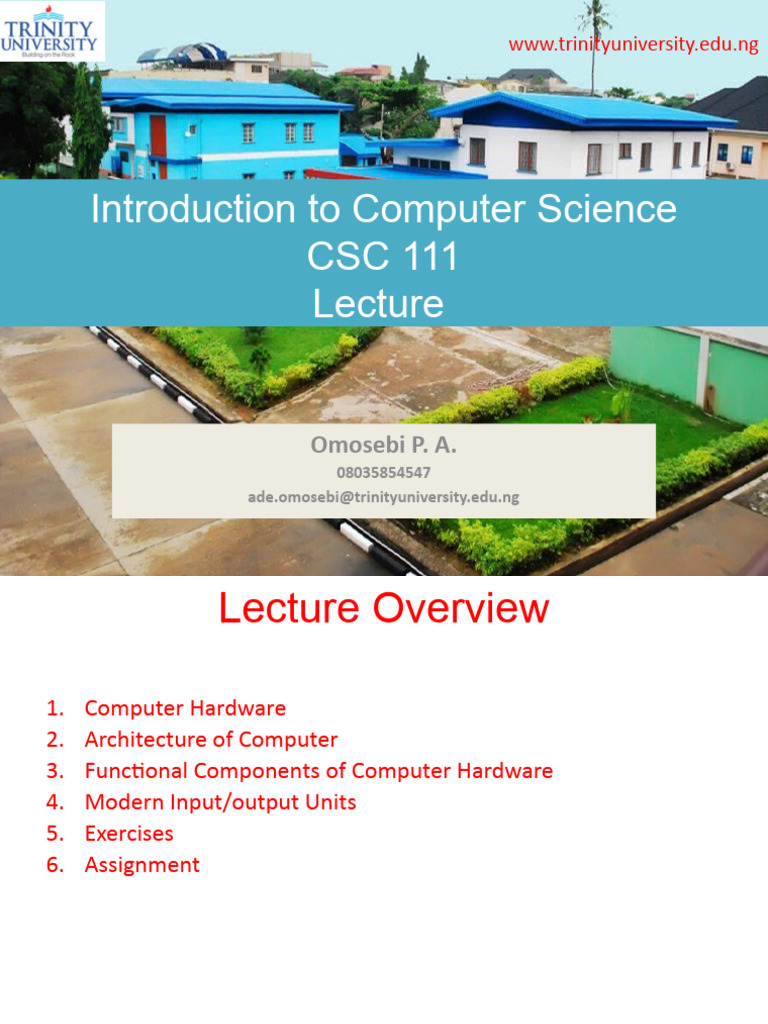 CSC 222 Lecture 1 | PDF