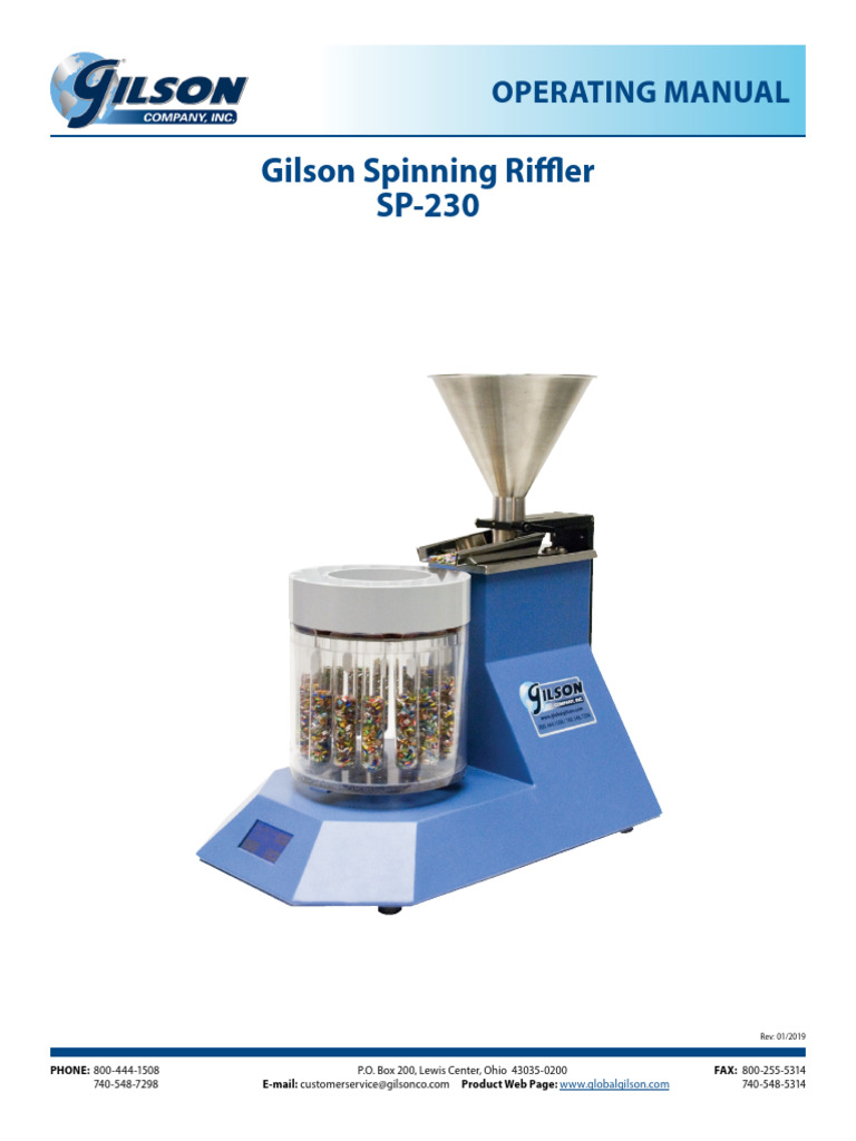 Manual Gilson Spinning Riffler | PDF | Ac Power Plugs And Sockets ...