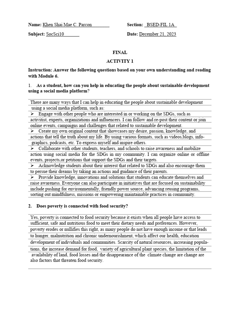 Finals Activity 1 | PDF | Self-Improvement | Wellness
