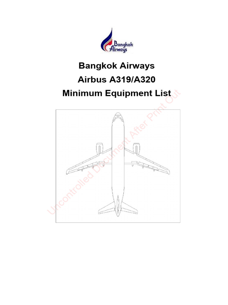 BKP MEL A319 - A320 - 16 Nov 2016 | PDF | Aircraft | Civil Aircraft